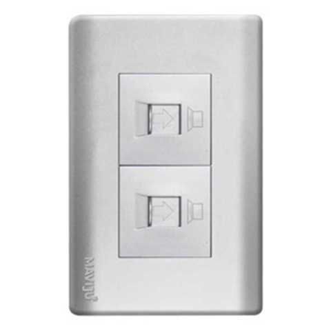 JACK DATOS DOBLE RJ45 CAT6 PLATEADO AQUA MAVIJU - Conexión by INGMAQ